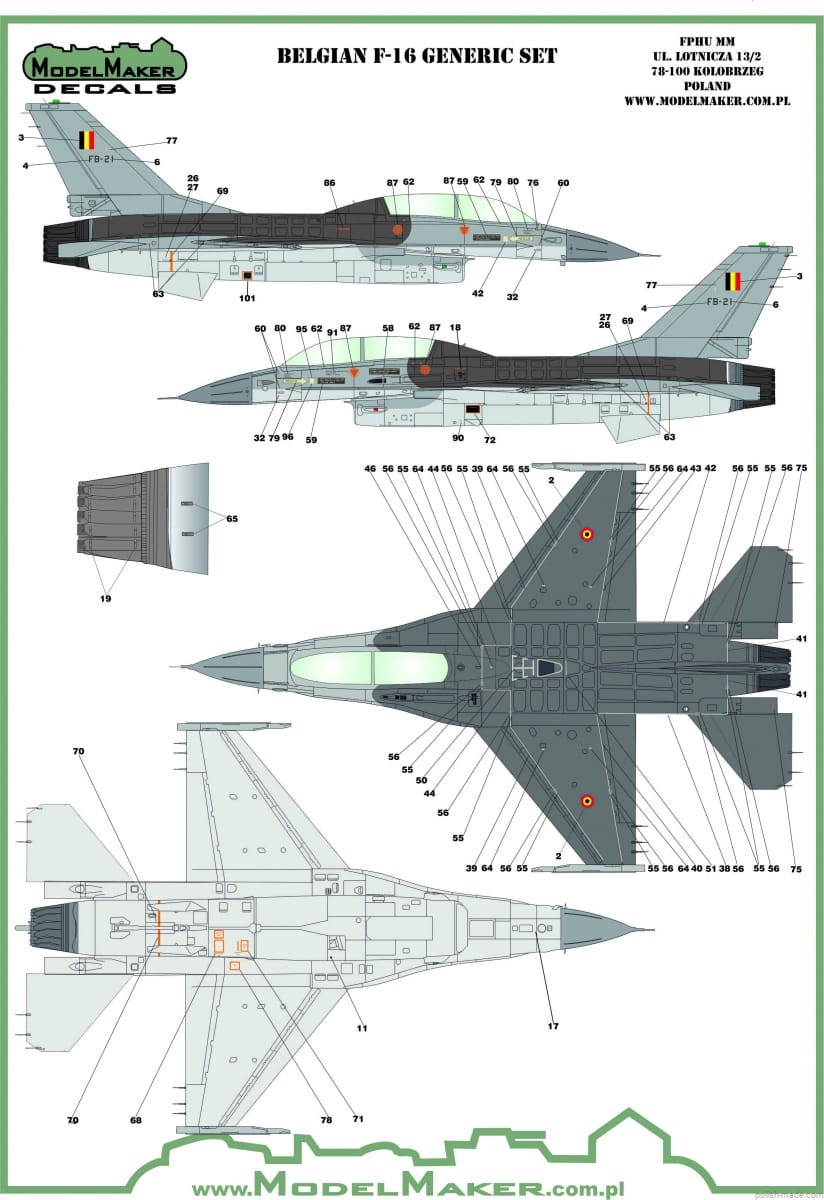 MODEL MAKER D48174 - Belgian f-16 insignias & stencils-generic set ...
